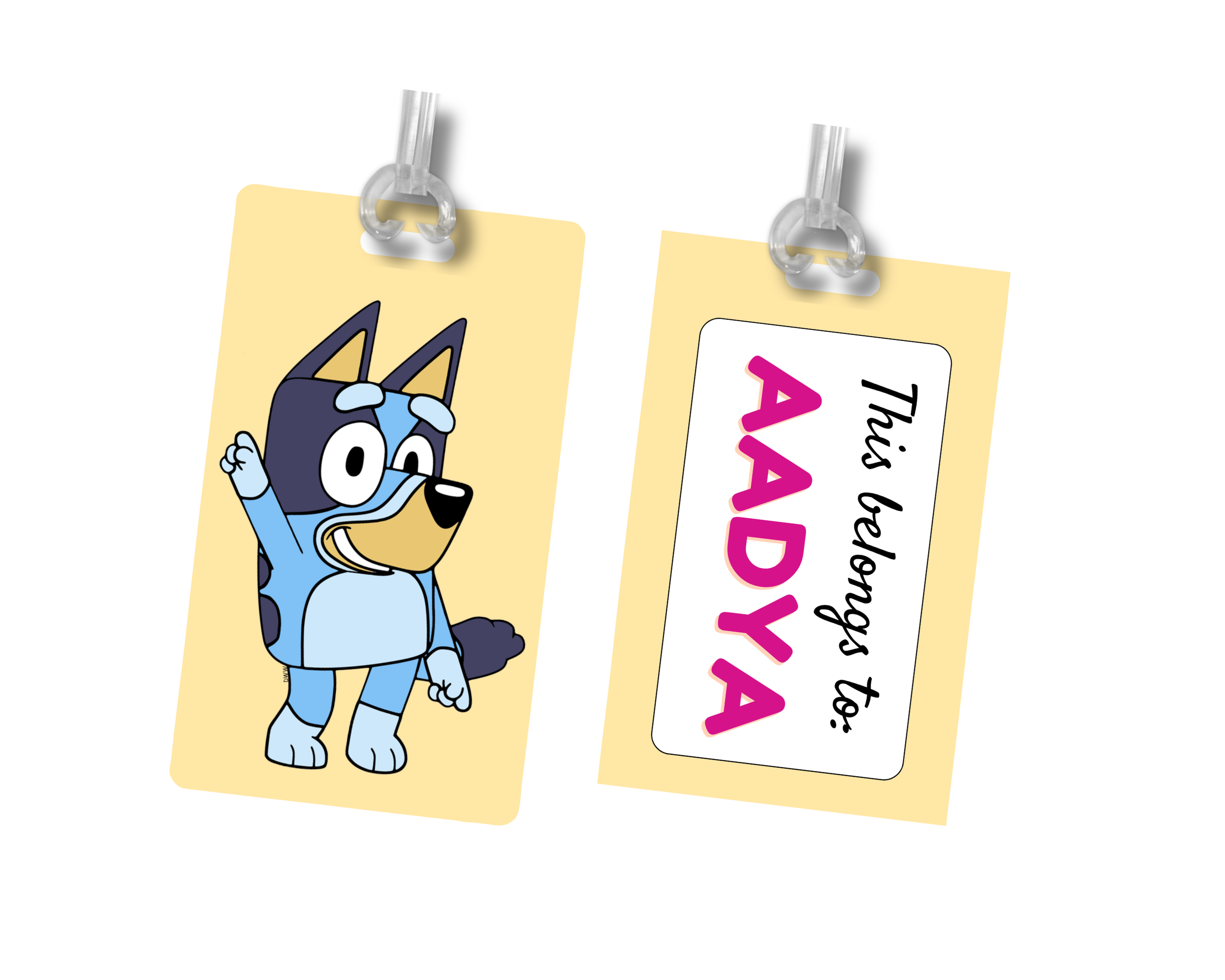 Bluey inspired bag tag by TuneeManee