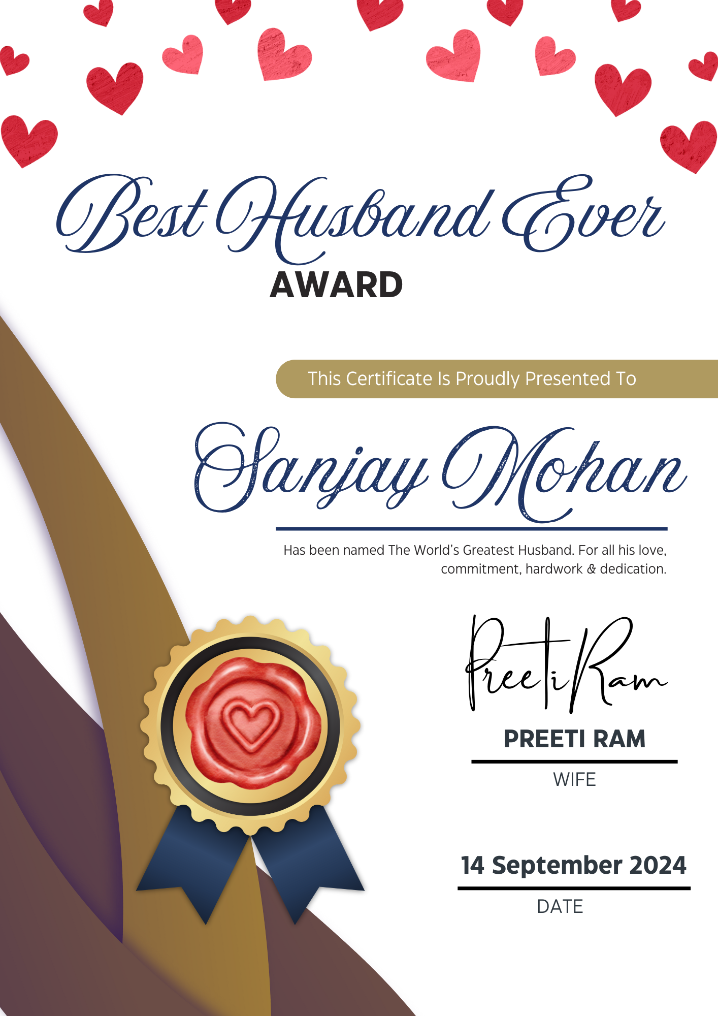 Best Husband Certificate Free, Printable, And Customizable Award